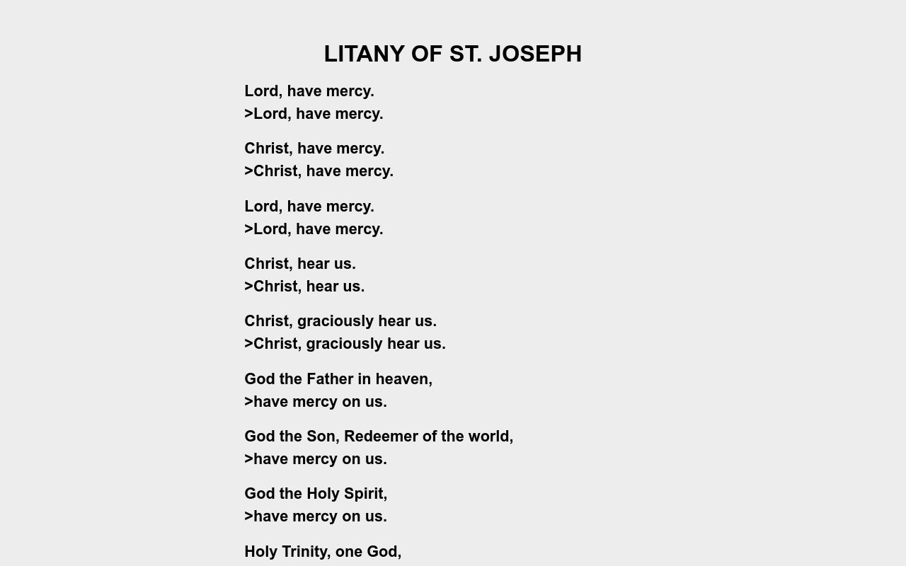Litany of St. Joseph